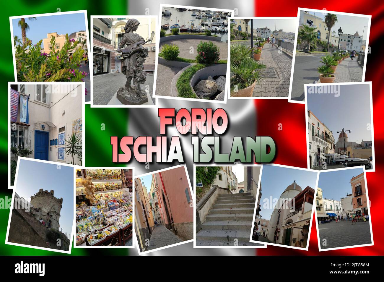 The beautiful town of Forio municipality of the island of Ischia, one ...