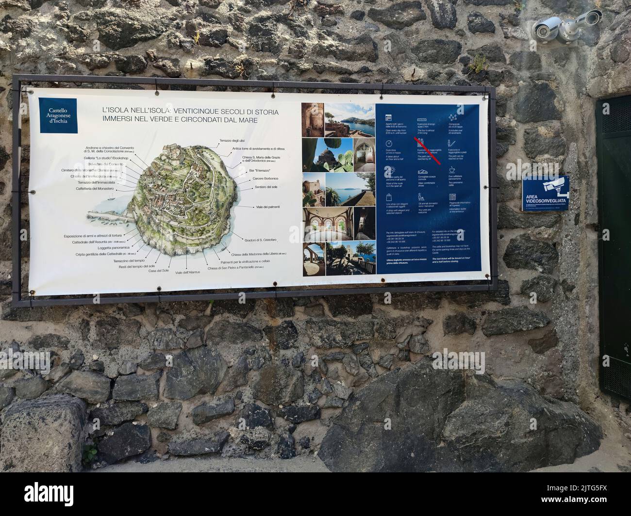 Entrance of the Aragonese castle in Ischia Ponte (Ischia Island, Naples ...