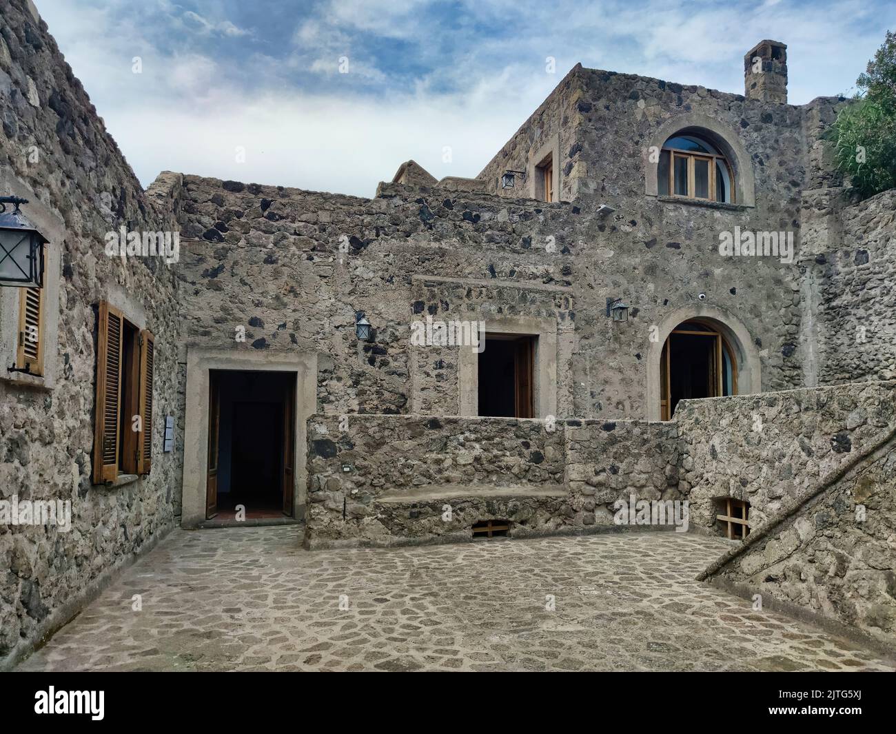 Internal structure of the Aragonese castle the fortress that is located ...