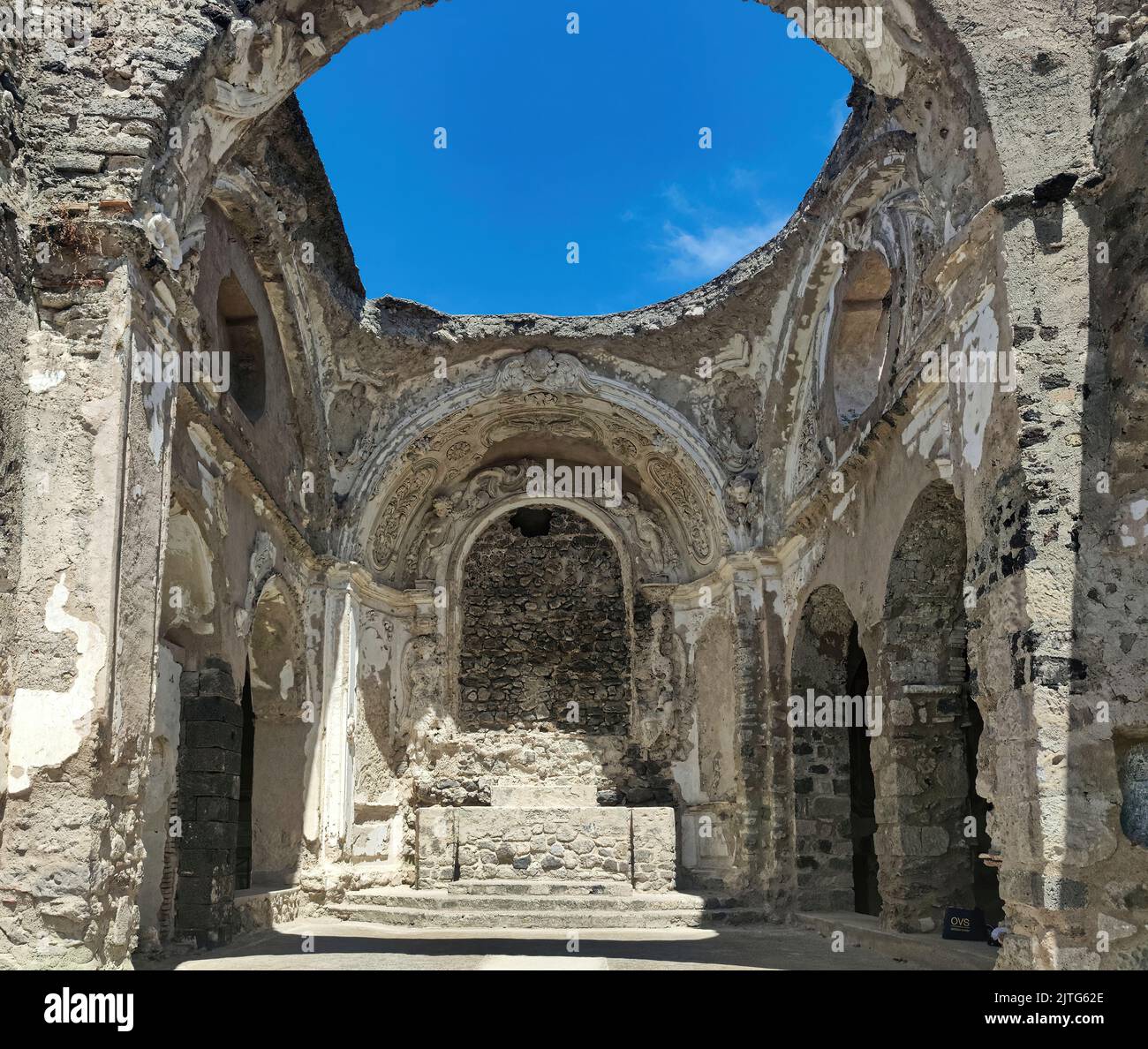 Remains of the temple of the sun inside the Aragonese castle of Ischia ...