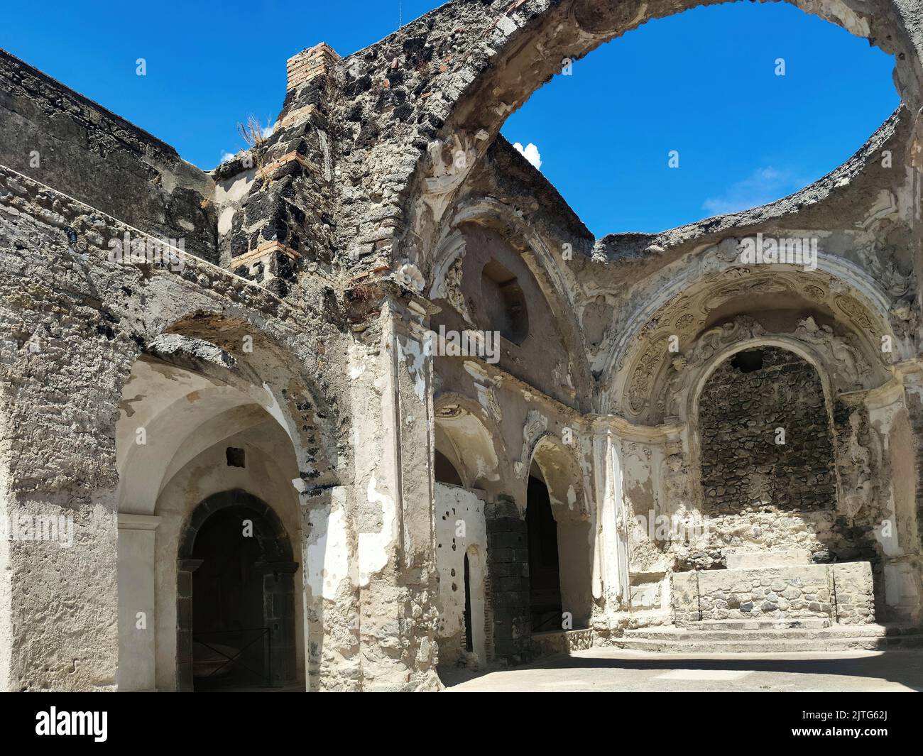 Remains of the temple of the sun inside the Aragonese castle of Ischia ...