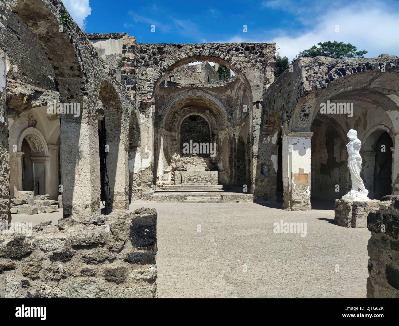 Remains of the temple of the sun inside the Aragonese castle of Ischia ...