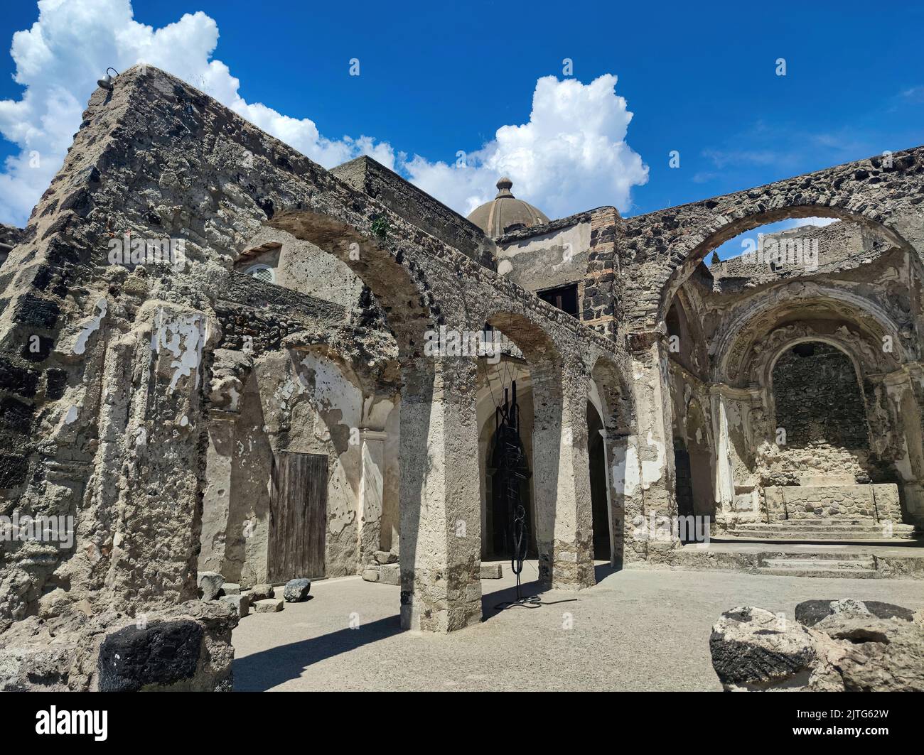 Remains of the temple of the sun inside the Aragonese castle of Ischia ...