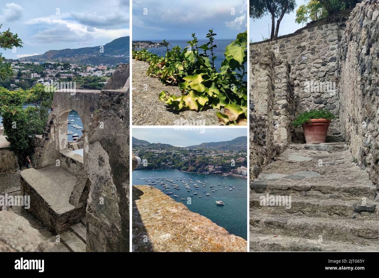The beautiful Aragonese castle in Ischia Ponte (Ischia Island, Naples ...