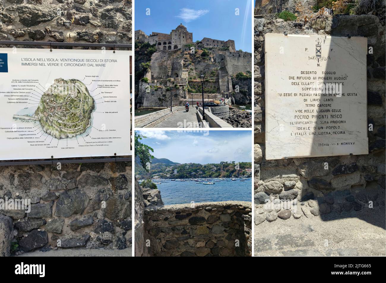 The beautiful Aragonese castle in Ischia Ponte (Ischia Island, Naples, Italy) one of the symbols ...