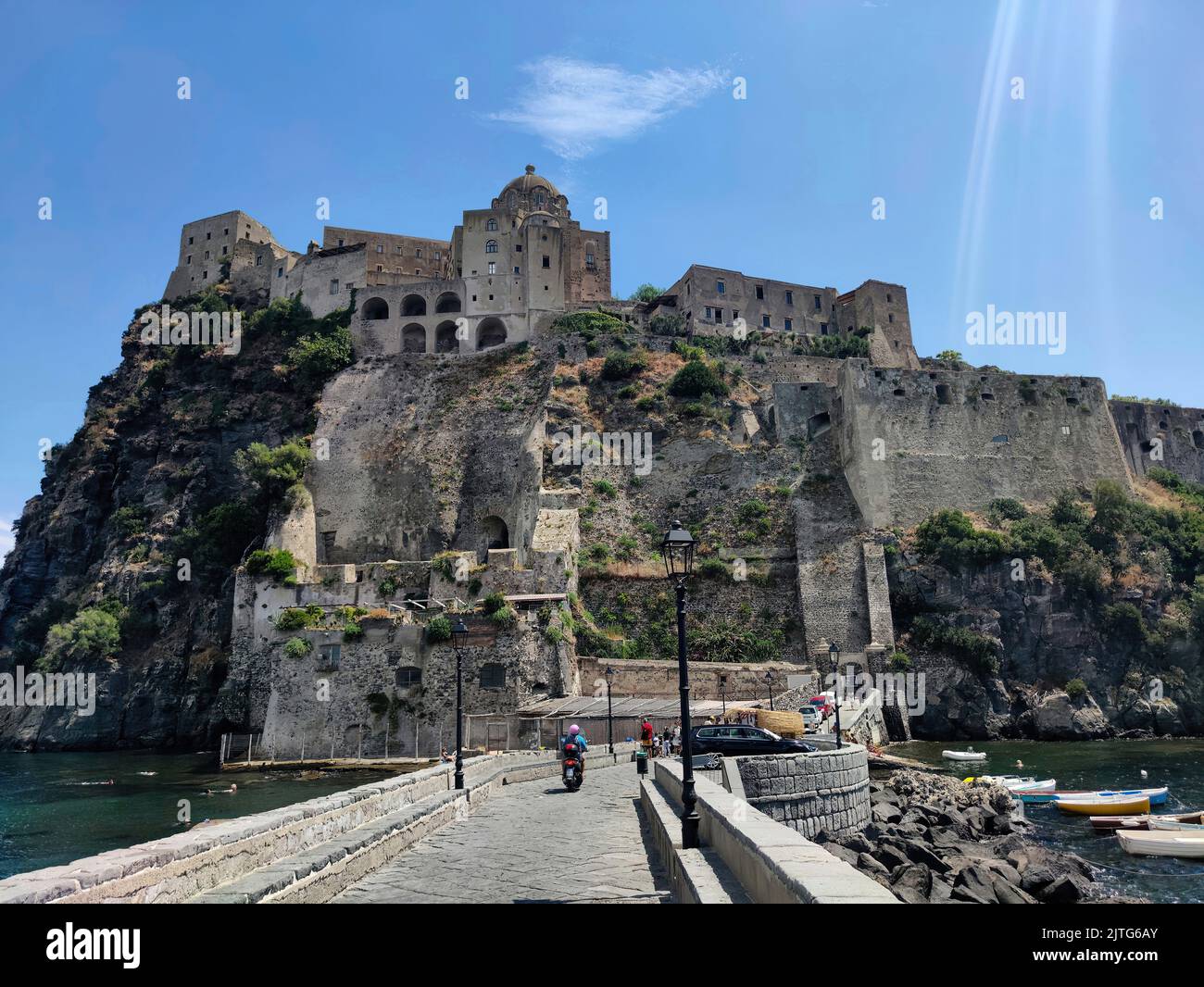 The bridge that connects the island of Ischia to the Aragonese castle ...