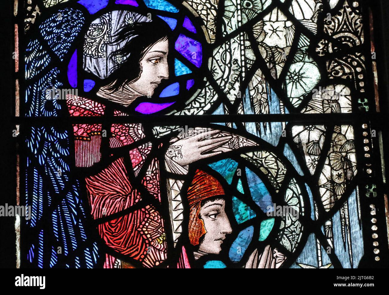 Stained glass art by Harry Clarke in Dingle Stock Photo - Alamy
