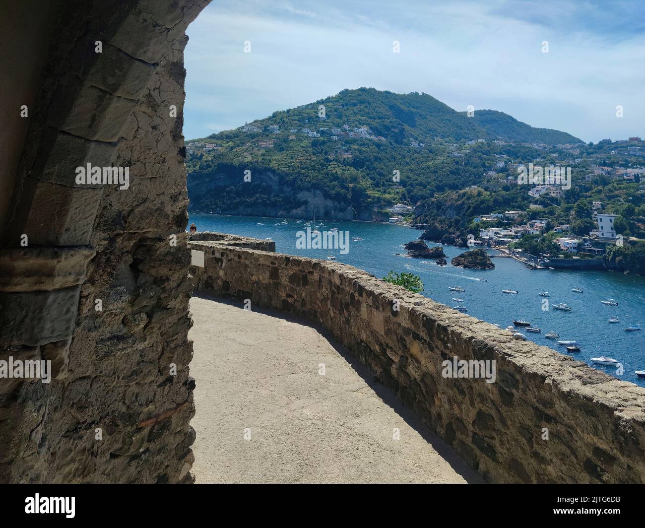The wonderful panoramic view of the town of Ischia Ponte (Ischia Island, Naples, Italy) from the ...