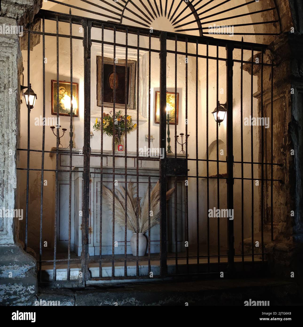Tunnels and stairs inside the Aragonese castle of Ischia Ponte (Isola d ...