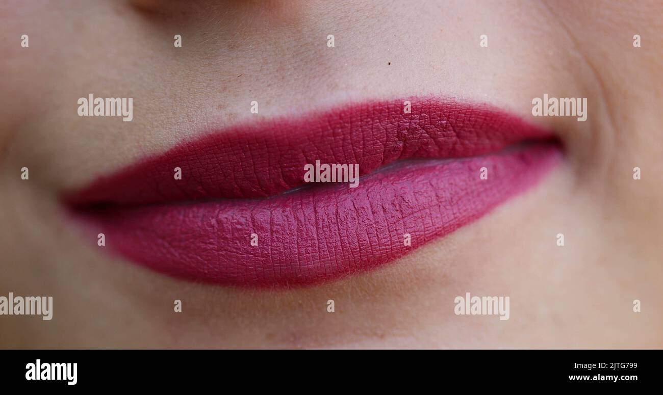 Smile teeth red lips lipstick dental hi-res stock photography and ...