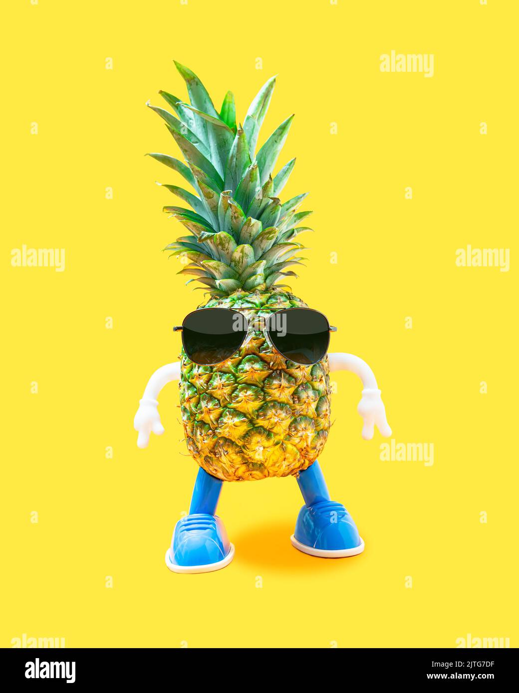 Funny, crazy, party ready pineapple with legs and arms wearing ...