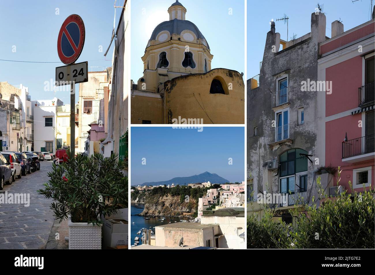 Italy, Campania, Naples. The beautiful and colorful island of Procida ...