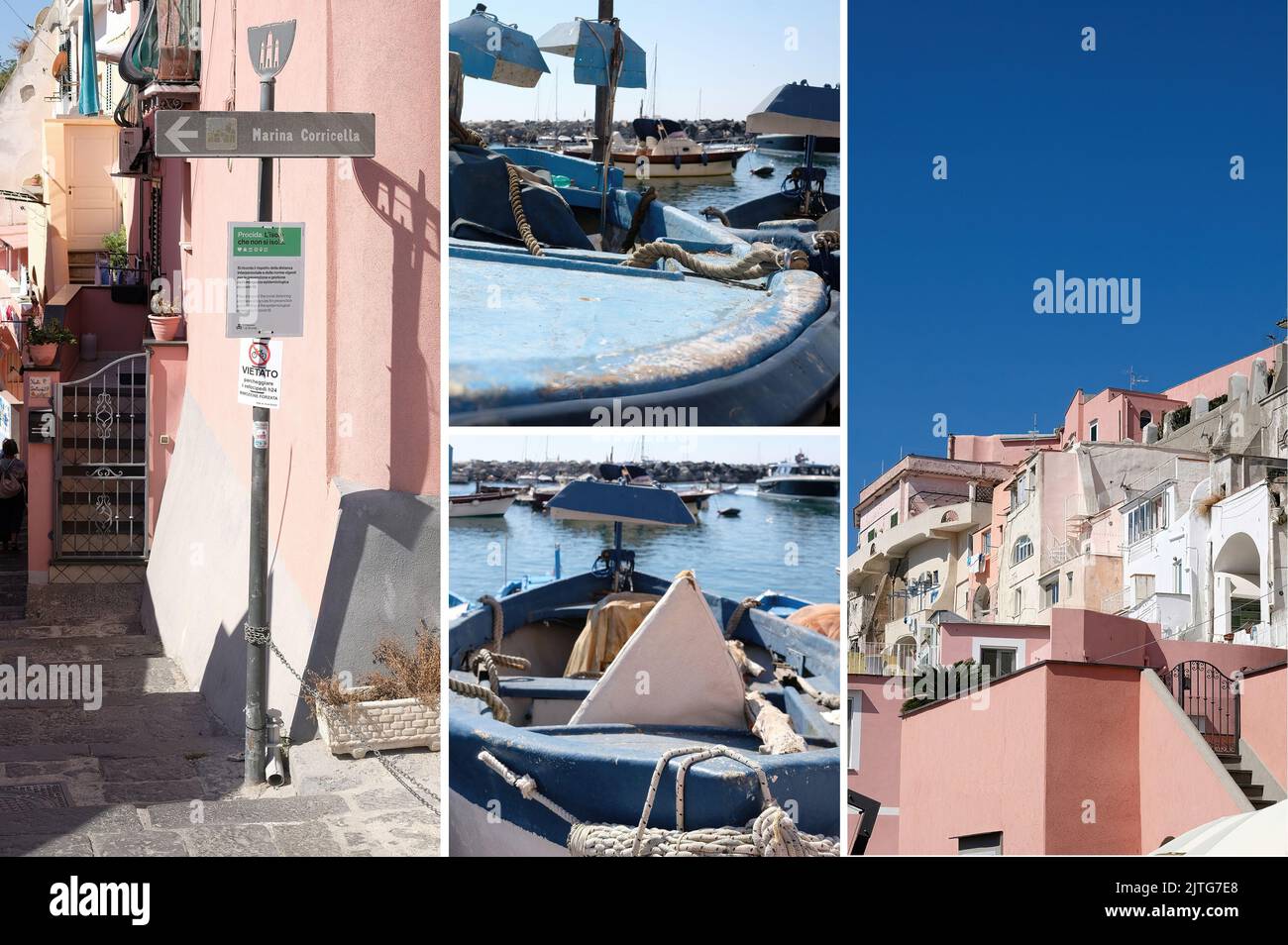 Italy, Campania, Naples. The beautiful and colorful island of Procida ...