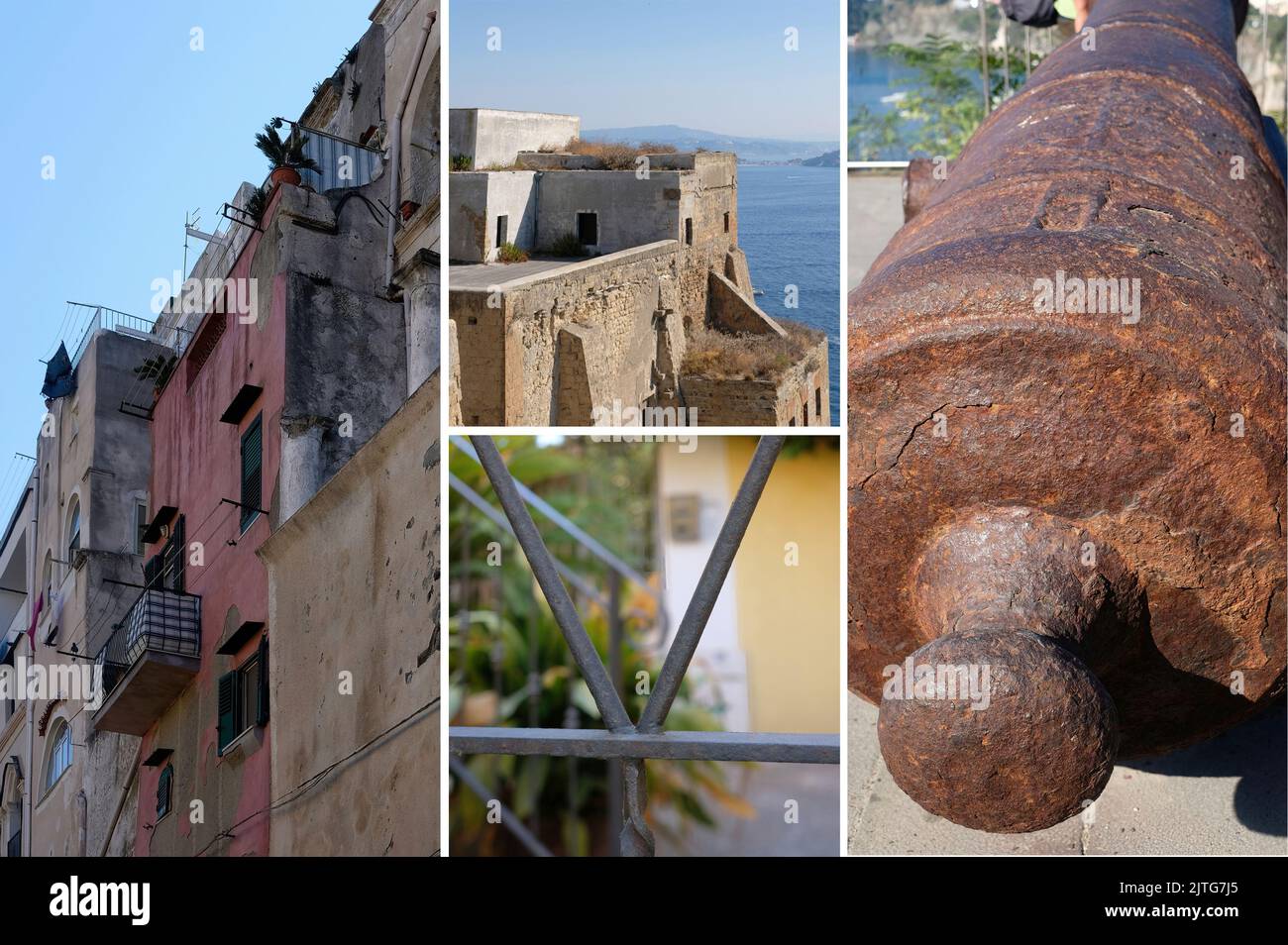Italy, Campania, Naples. The beautiful and colorful island of Procida ...