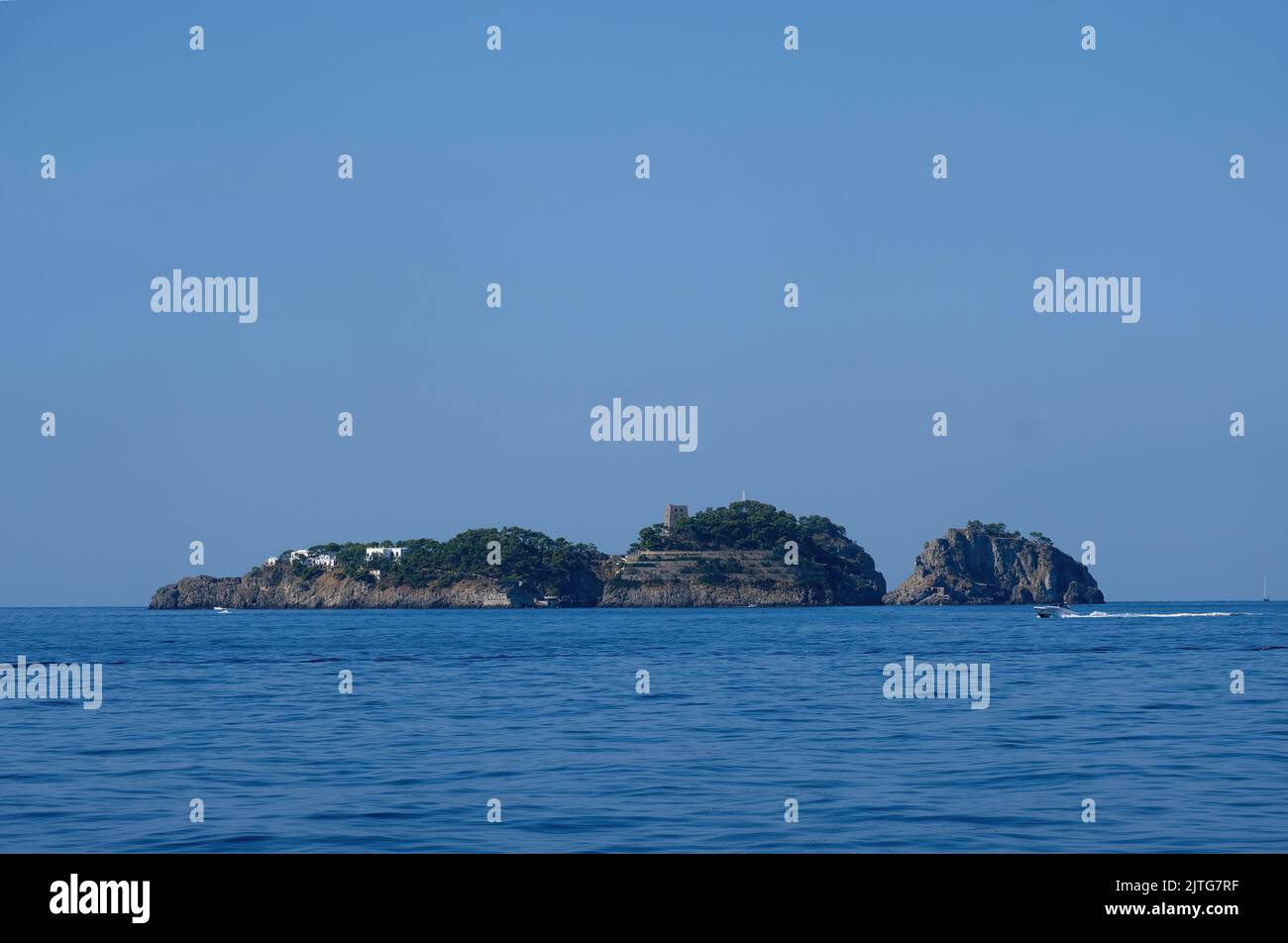 Off the coast of Positano suspended between sky and sea is the Li Galli ...