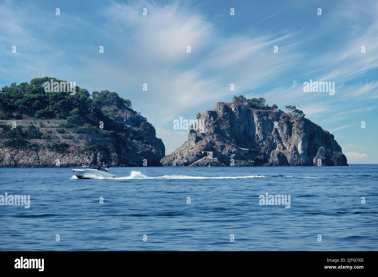 Off the coast of Positano suspended between sky and sea is the Li Galli ...