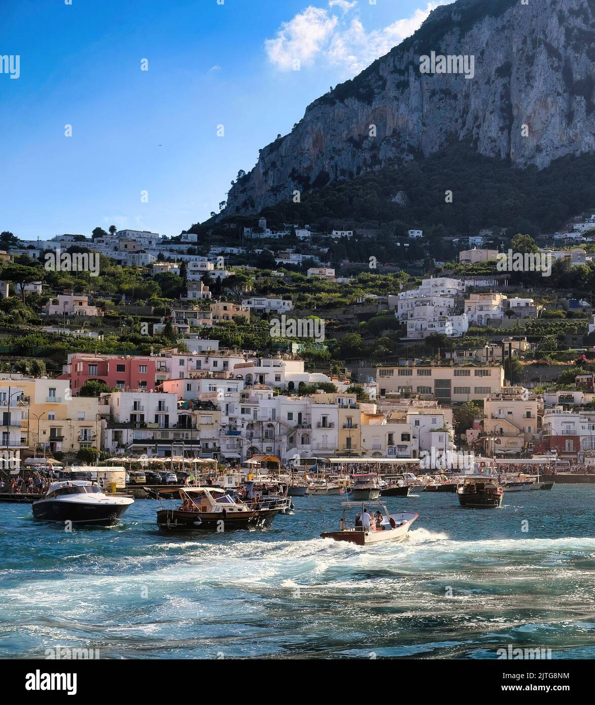 The colorful port of the beautiful island of capri (Italy) and in the ...