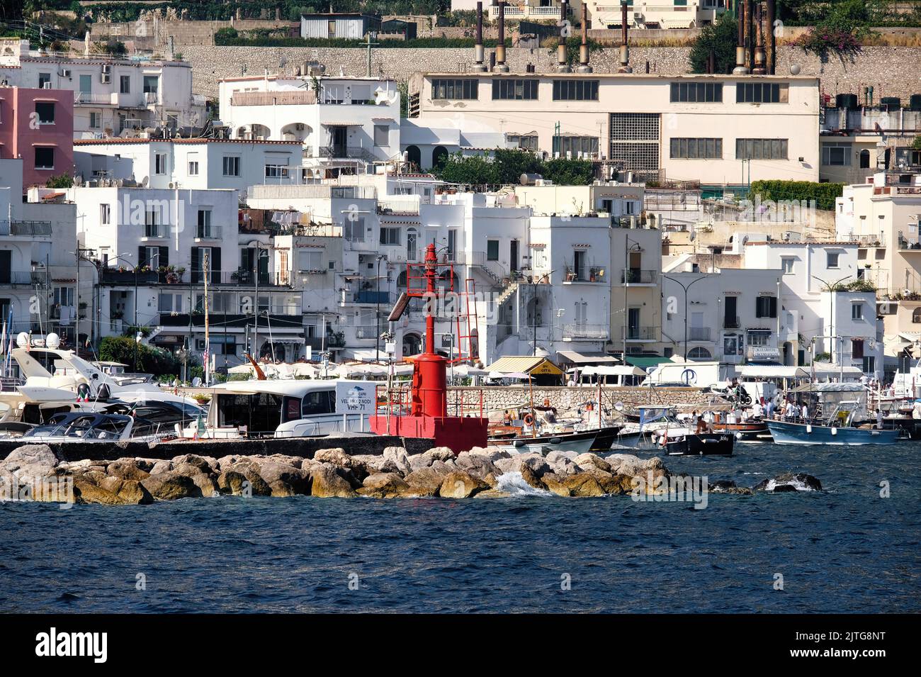 The colorful port of the beautiful island of capri (Italy) and in the ...