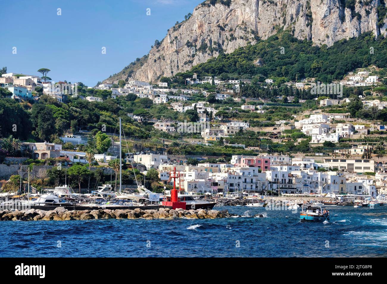 The colorful port of the beautiful island of capri (Italy) and in the ...