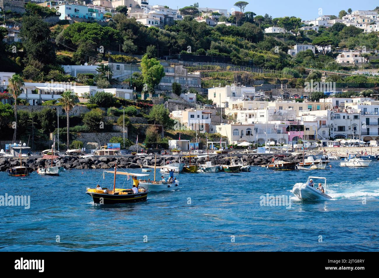 The colorful port of the beautiful island of capri (Italy) and in the ...