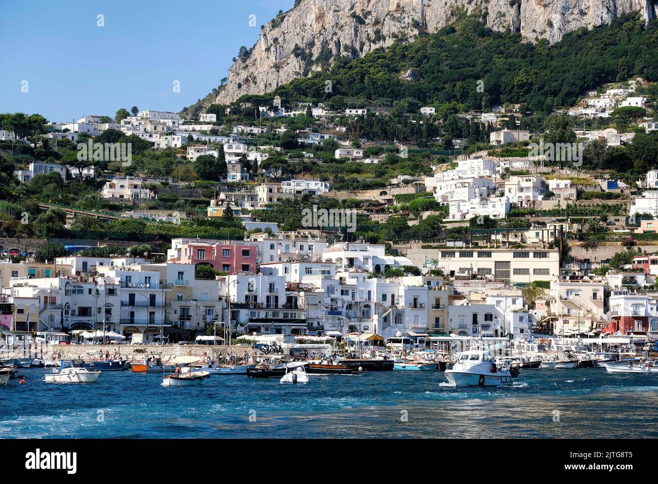The colorful port of the beautiful island of capri (Italy) and in the ...