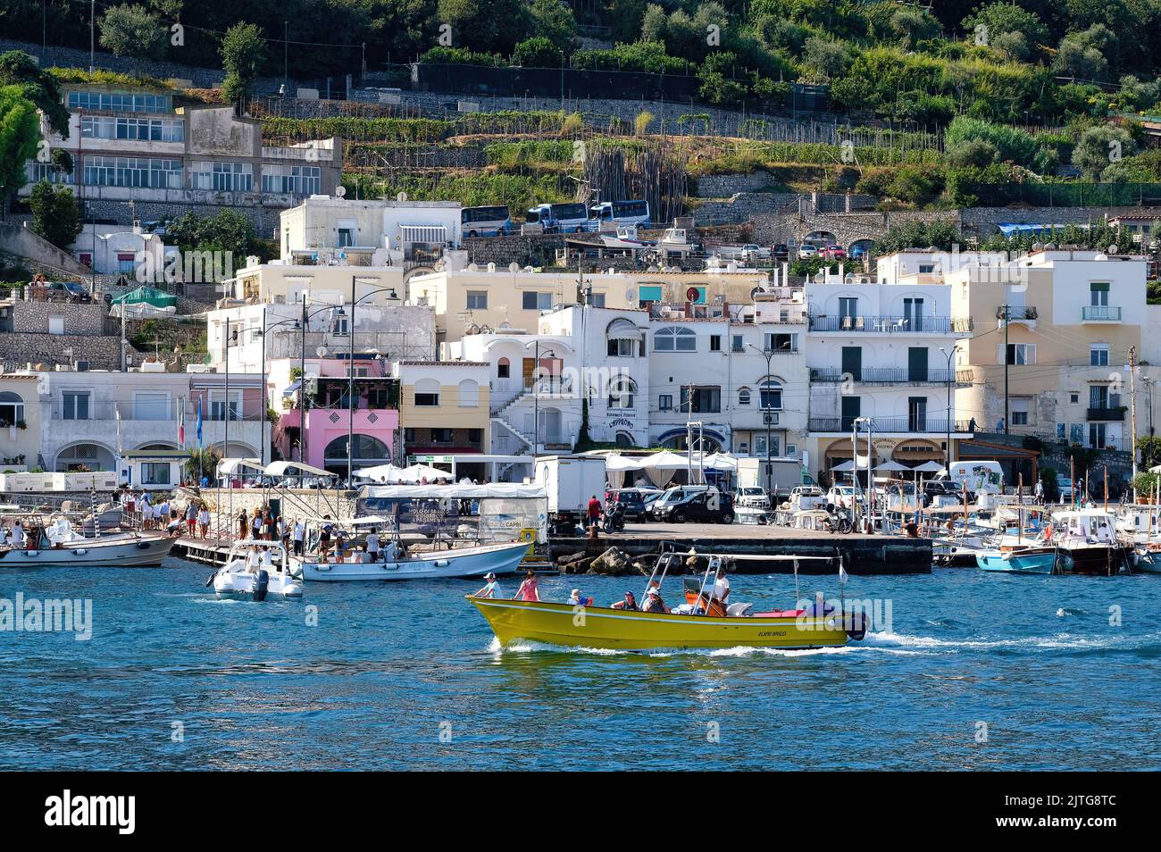 The colorful port of the beautiful island of capri (Italy) and in the ...