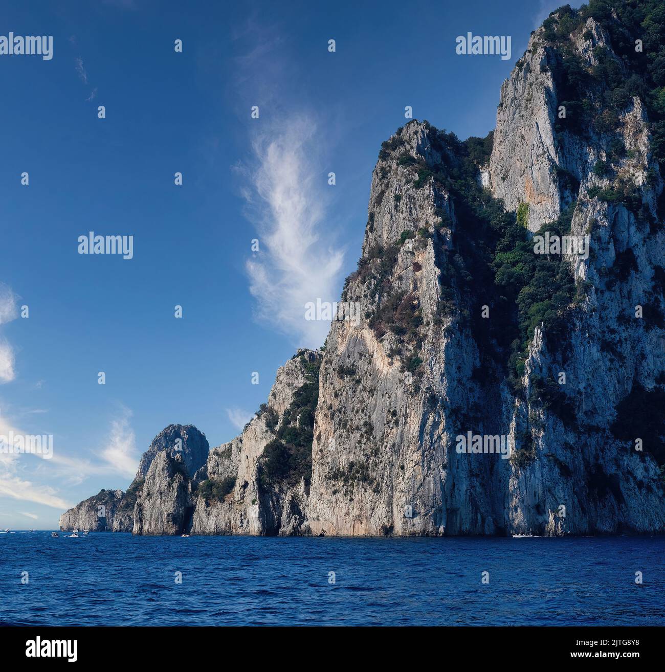 The island of Capri (Italy) and its famous Faraglioni. Beautiful ...