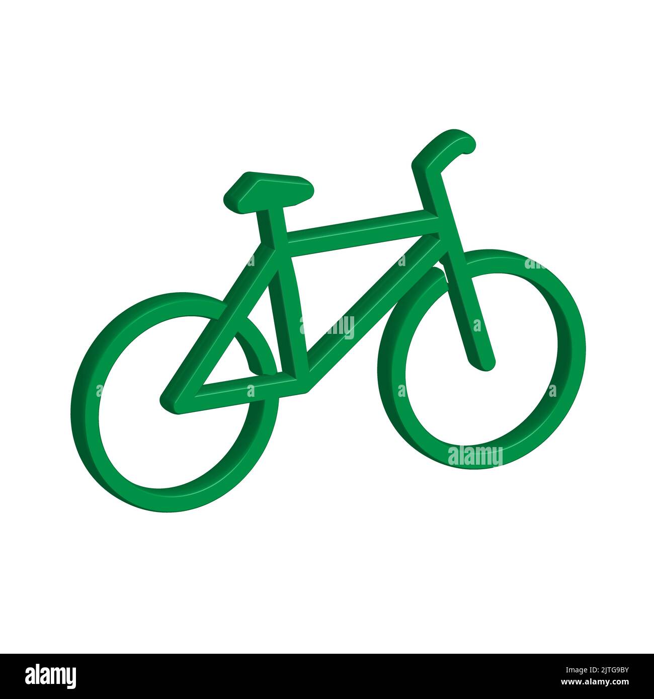 A digital vector illustration a green bike on a white background Stock ...