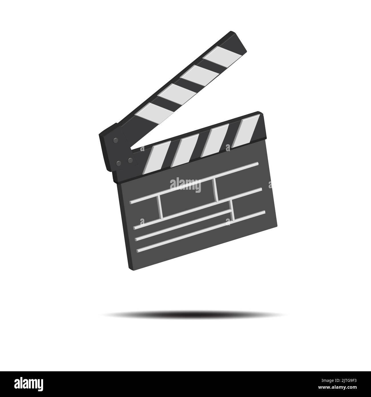 A vector illustration of a movie clapper on a white background Stock ...