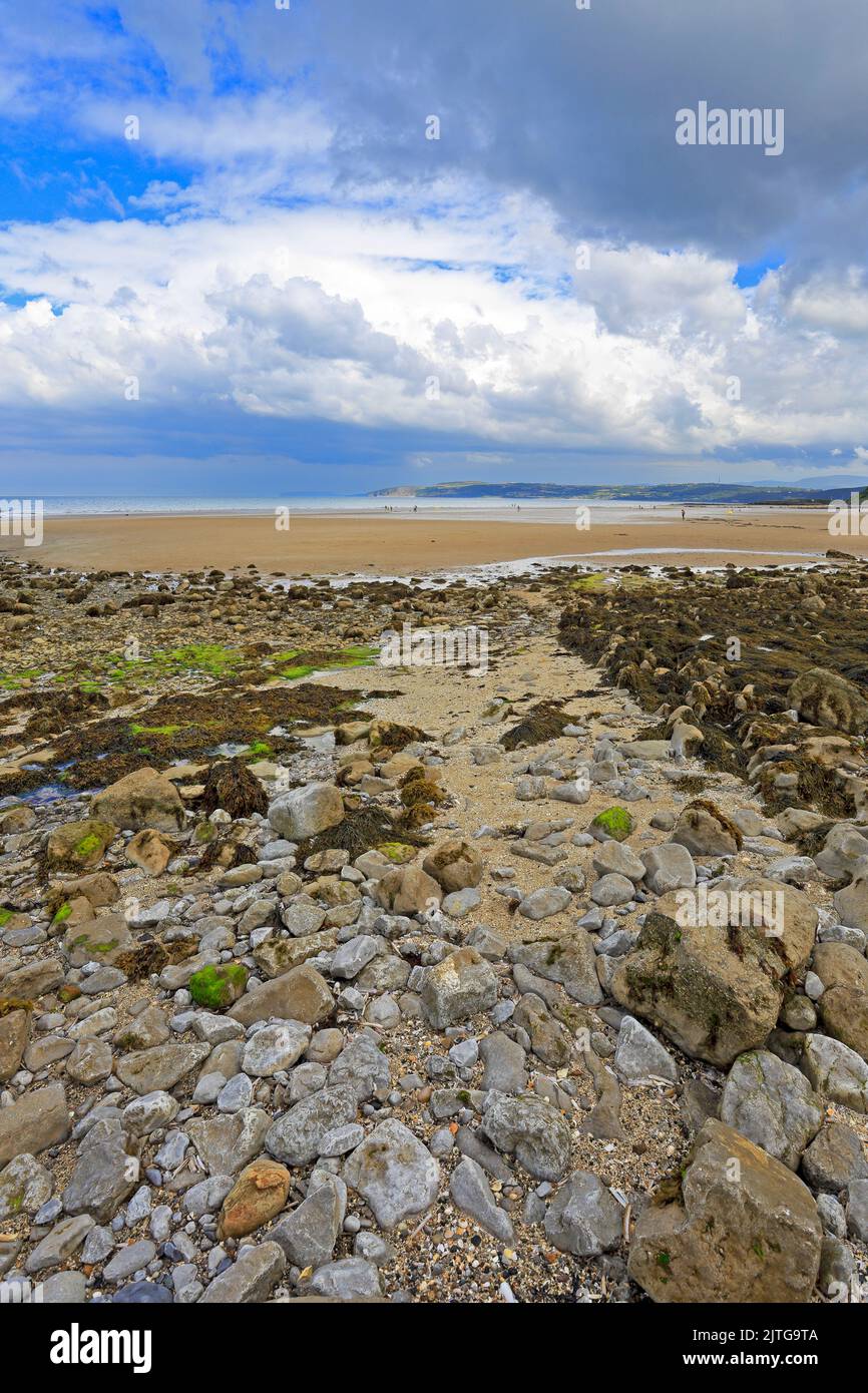 Benllech Sand at low tide, Isle of Anglesey, Ynys Mon, North Wales, UK ...