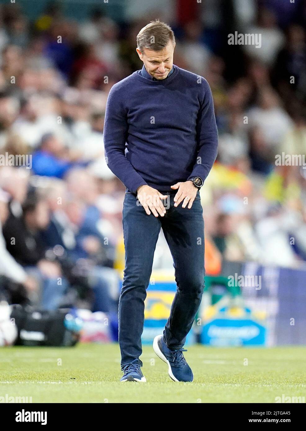 Leeds United Manager Jesse Marsch Reacts During The Premier League