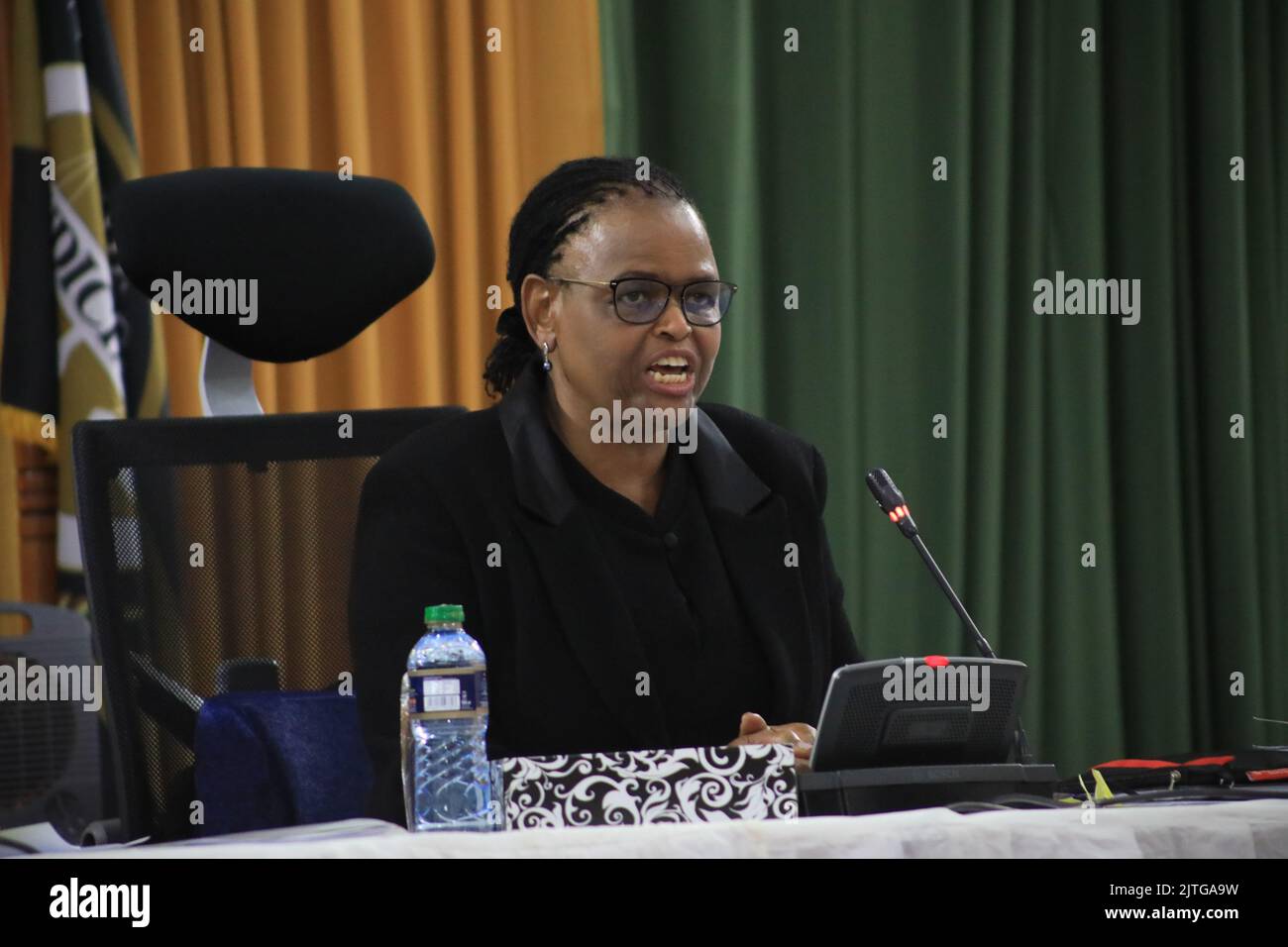 Nairobi, Kenya. 30th Aug, 2022. Chief justice Martha Koome speaks during the pre-trial ...