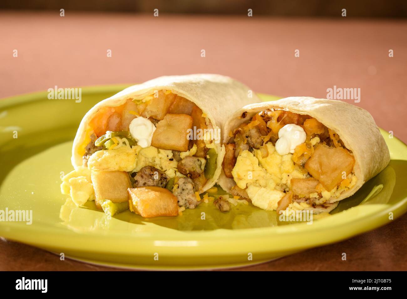 Breakfast burritos with egg Stock Photo - Alamy
