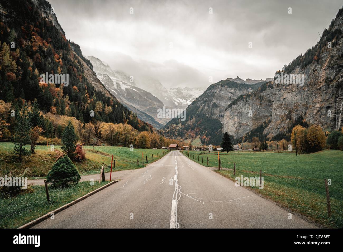 Scenic Swiss mountain road - Swiss alps wallpaper Stock Photo - Alamy
