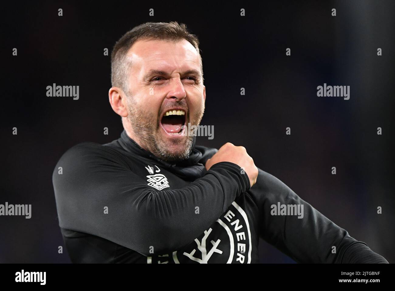 Nathan Jones manager of Luton Town celebrates at the end of the match ...