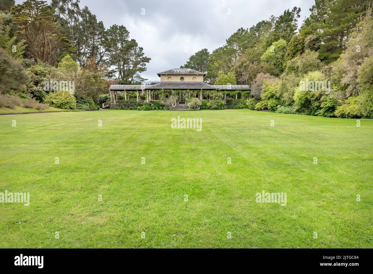 Large lawn in the formal garden on Garinish Island, County Cork ...