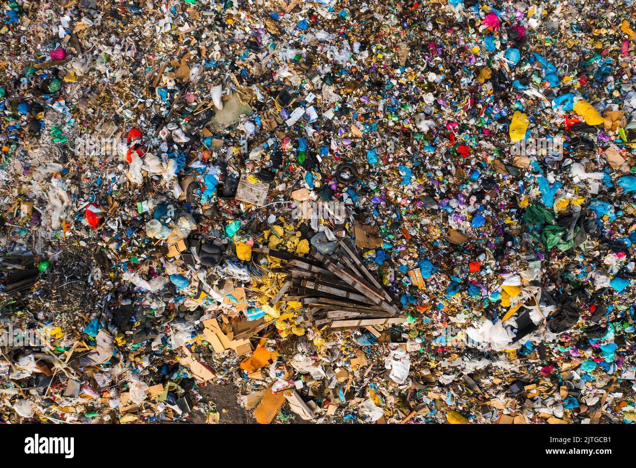 Ecological catastrophe caused by piles of plastic rubbish and waste ...