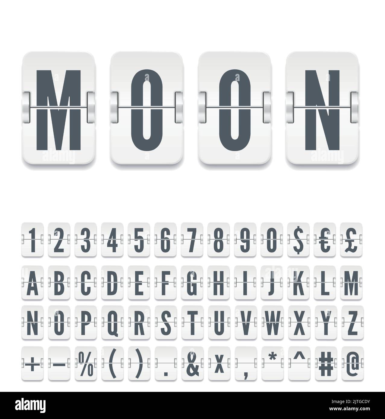 White flip board font with numbers for moon flight departure ...