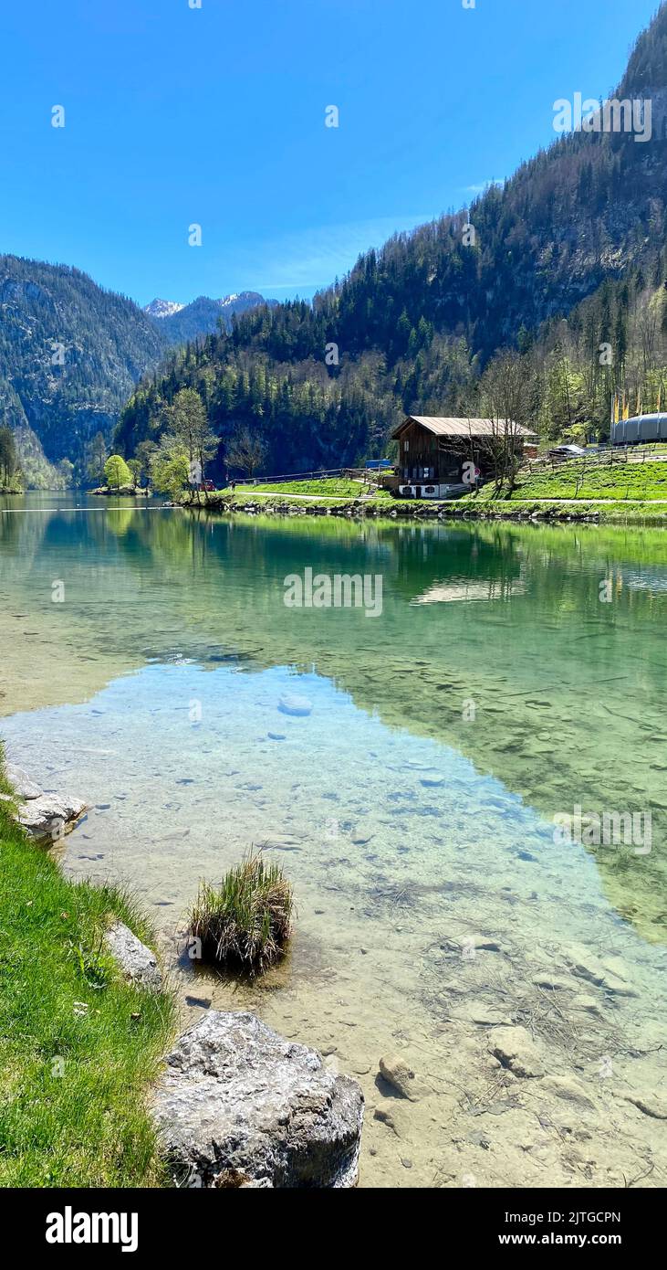 Königssee - a natural lake in the extreme southeast Berchtesgadener ...