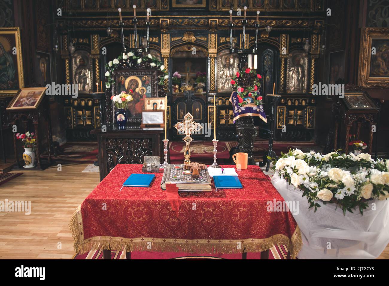The interior of a Christian church Stock Photo - Alamy