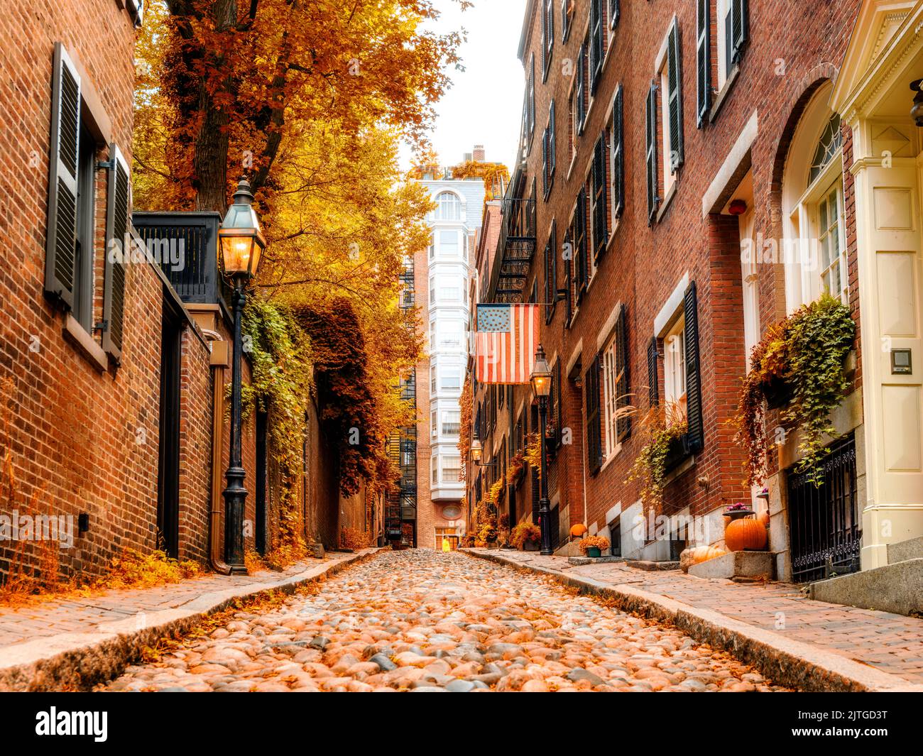 Boston Acorn Street New England,USA Stock Photo - Alamy