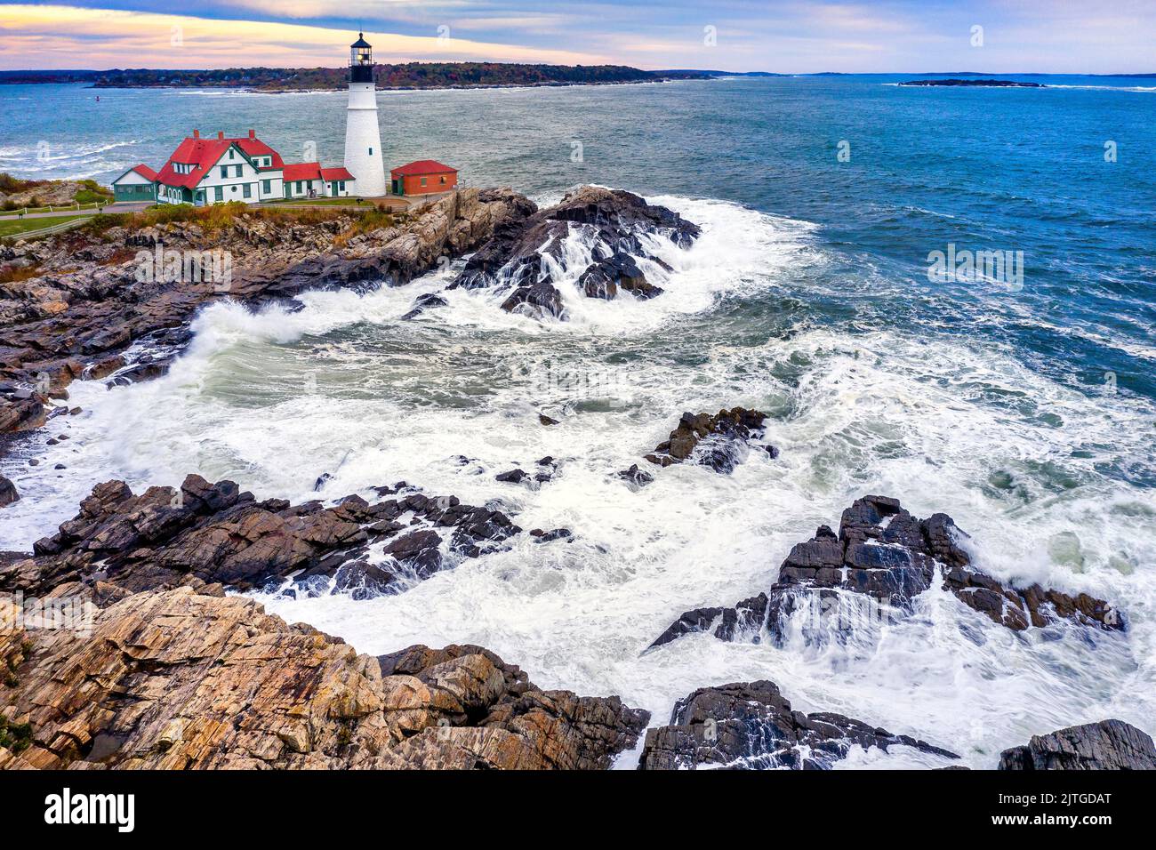 Aerial View of Cape Elizabeth Stock Photo - Alamy