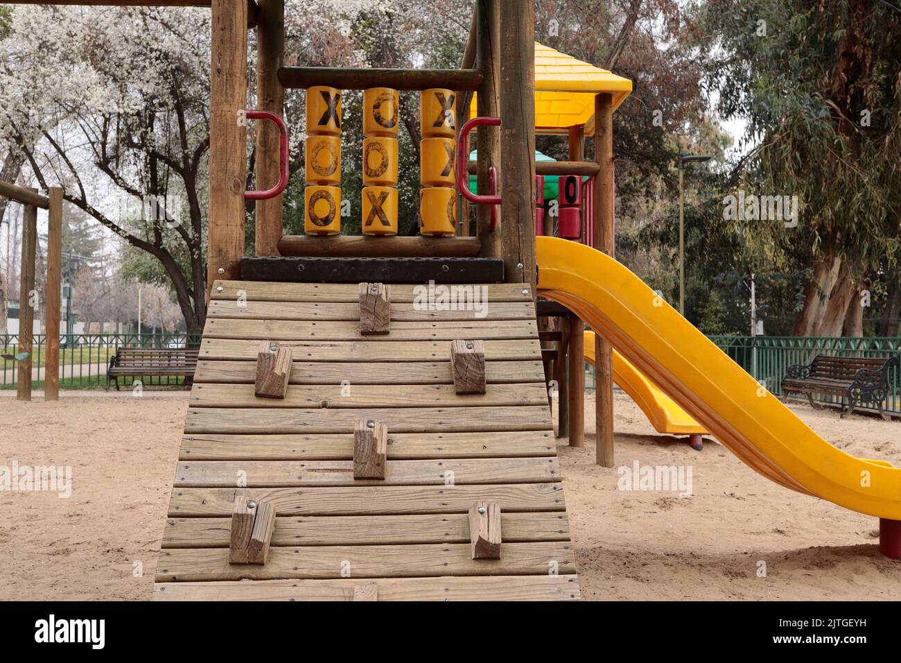 Children's play set with climbing ramp. Horizontal photo Stock Photo ...