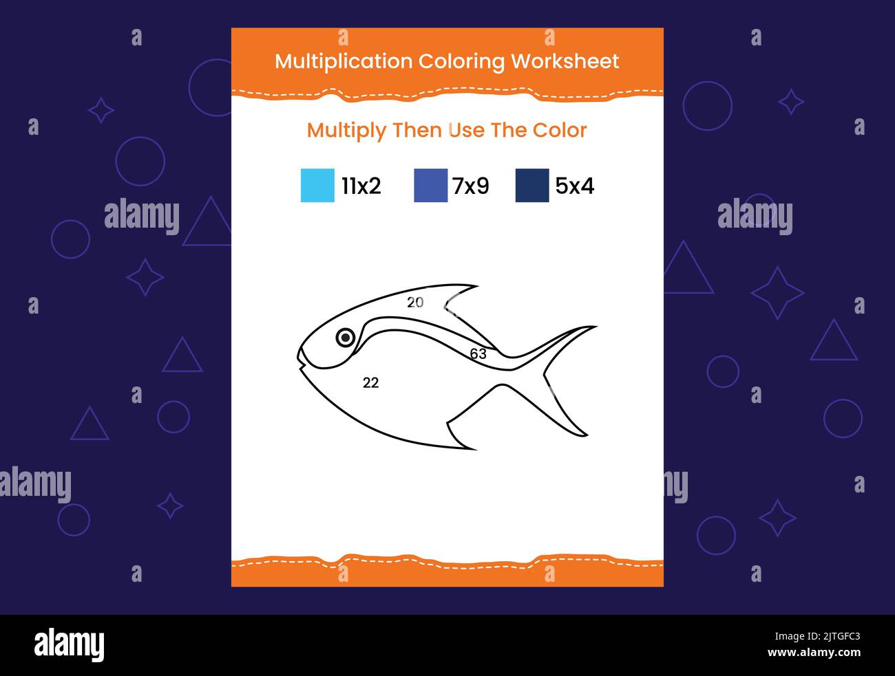 Multiplication Coloring worksheet with the image. Color by numbers math ...