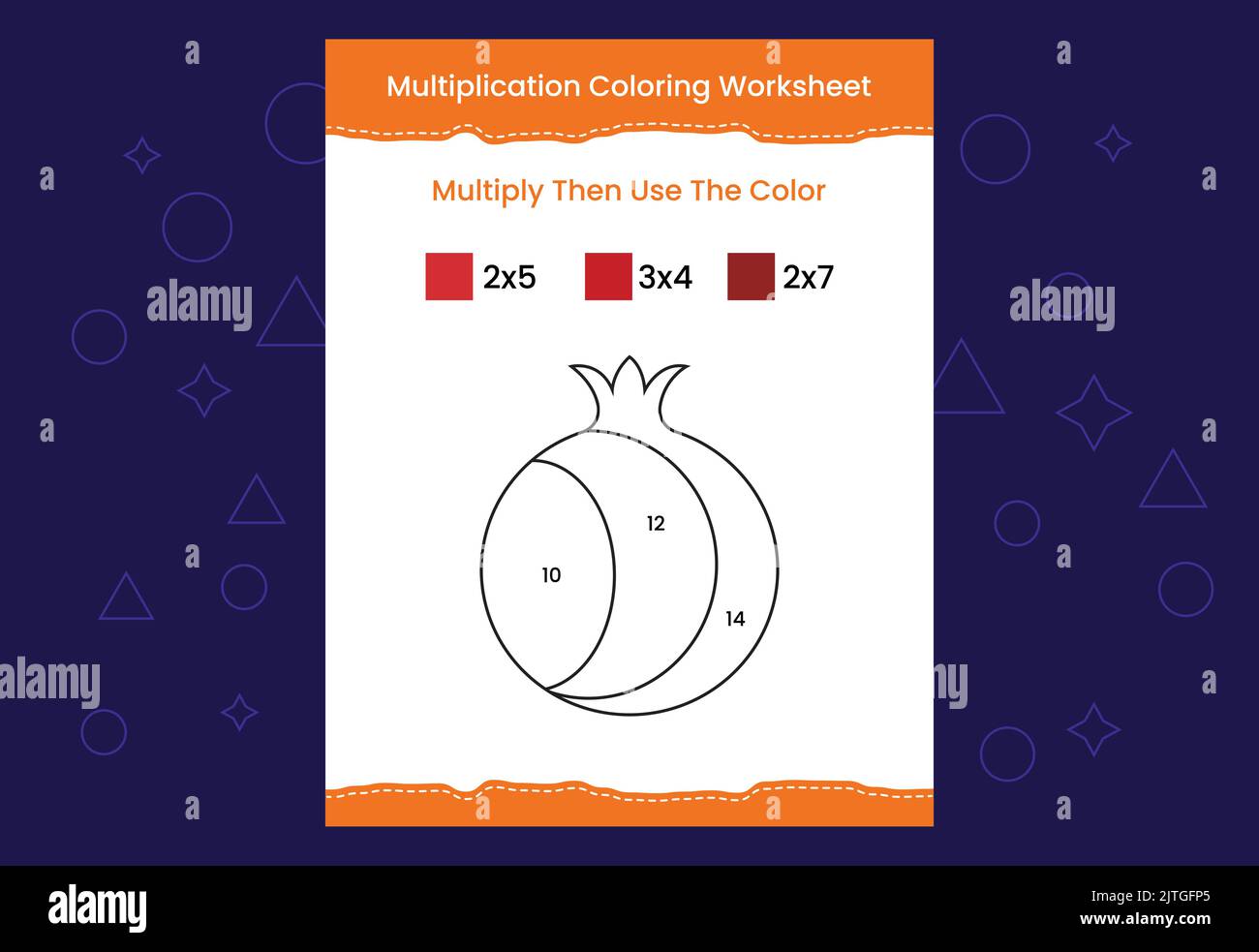 Multiplication Coloring worksheet with the image. Color by numbers math ...
