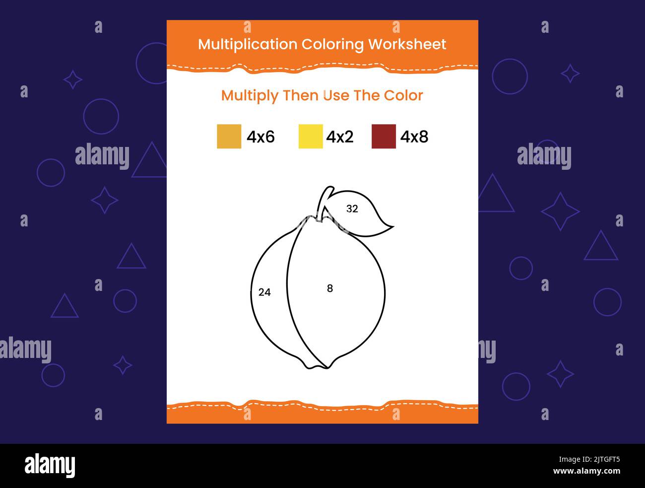 Multiplication Coloring worksheet with the image. Color by numbers math ...