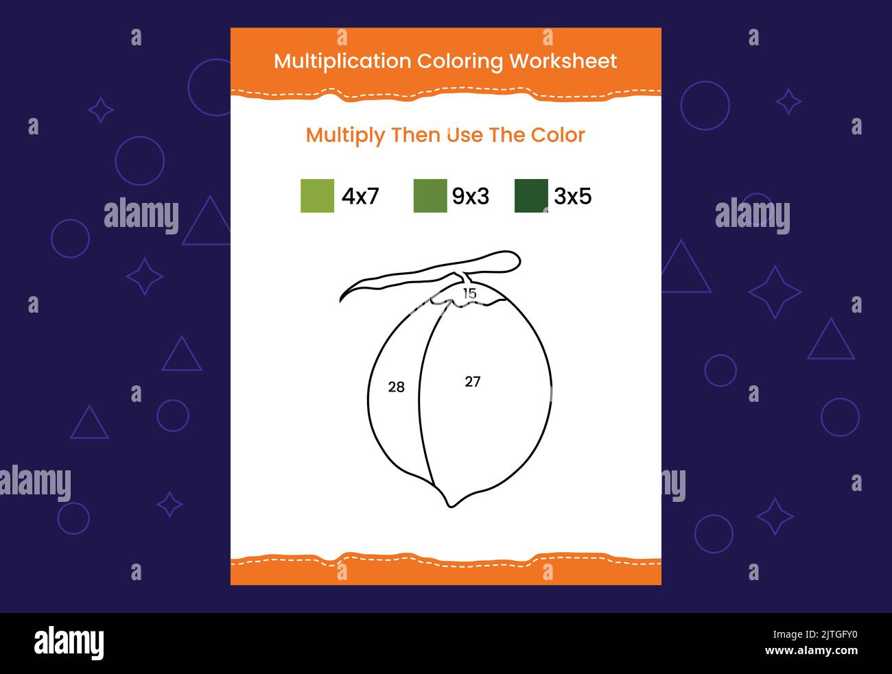 Multiplication Coloring worksheet with the image. Color by numbers math ...