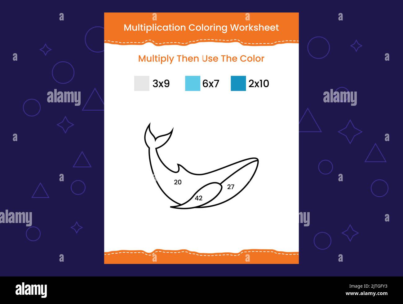Multiplication Coloring worksheet with the image. Color by numbers math ...