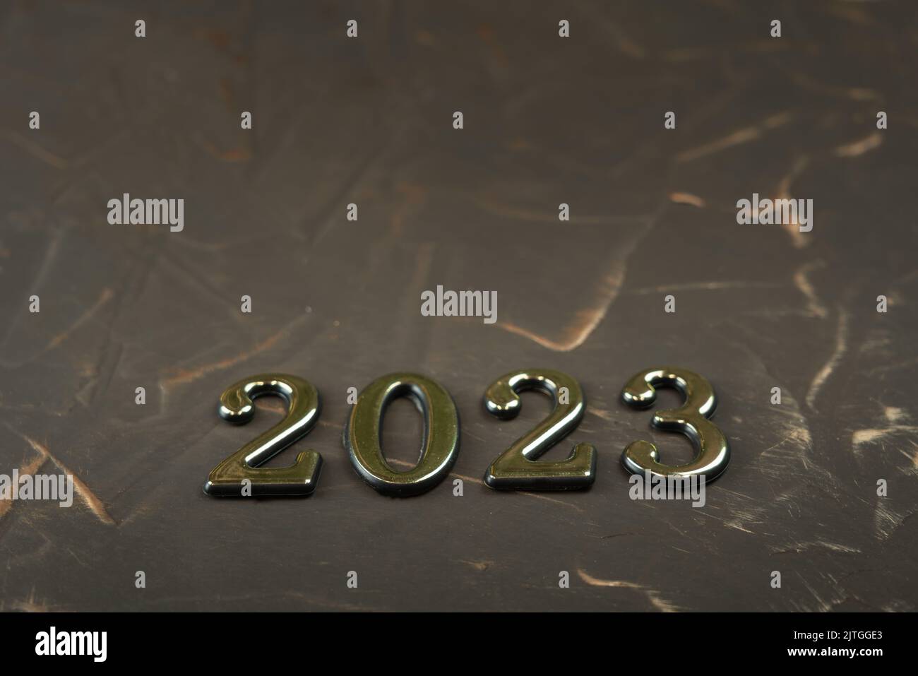 metal numbers 2023 symbolizing the advent of the new year and Christmas ...
