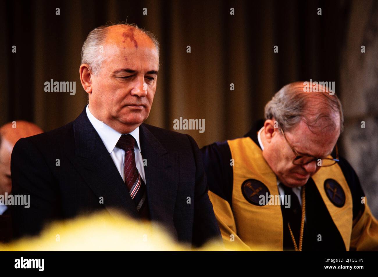 Soviet President Mikhail Gorbachev, received a doctor of laws degree in ...